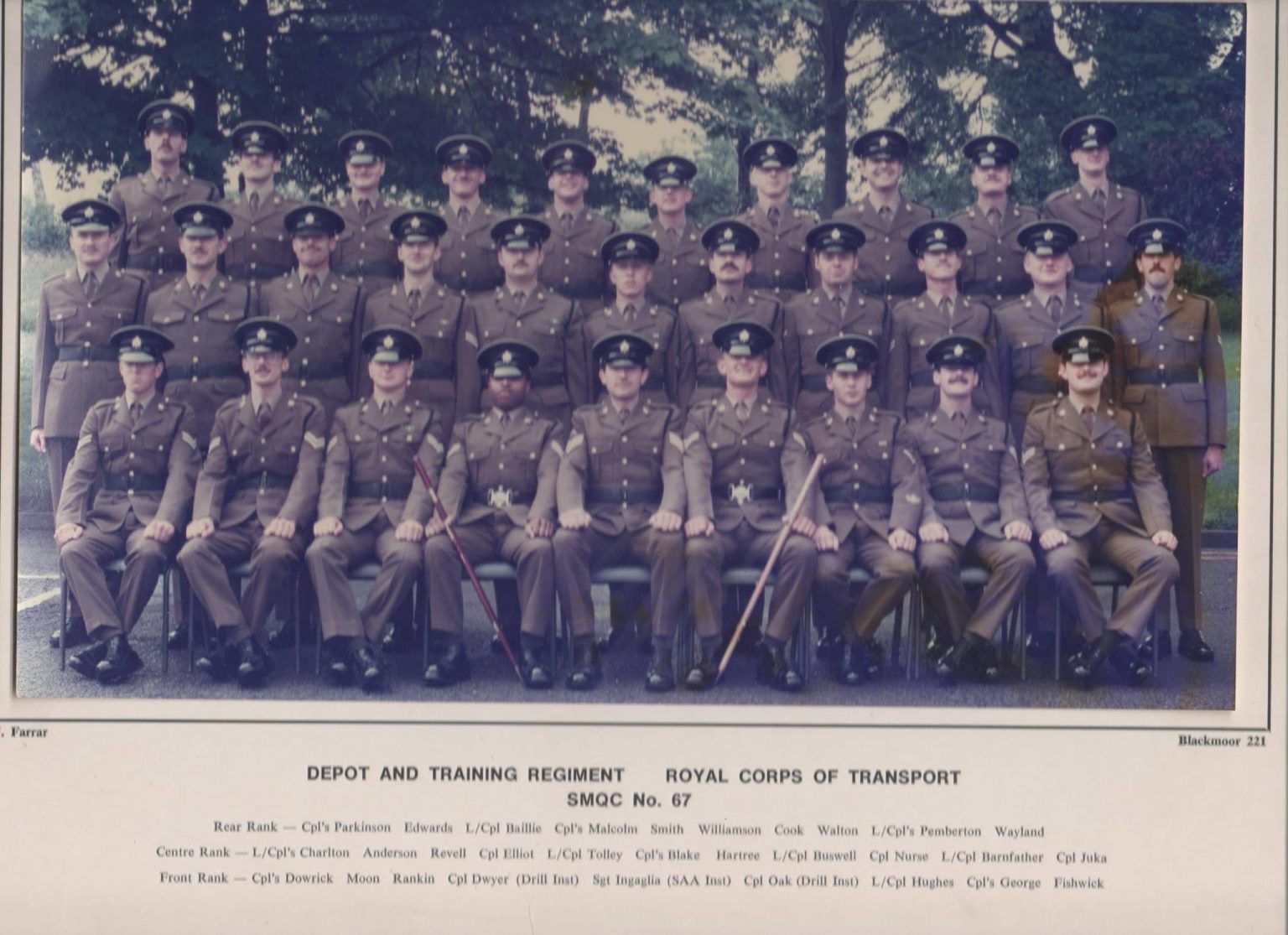 RCT SMQC 67/1985 – The RASC and RCT Pass Out Photo Archive