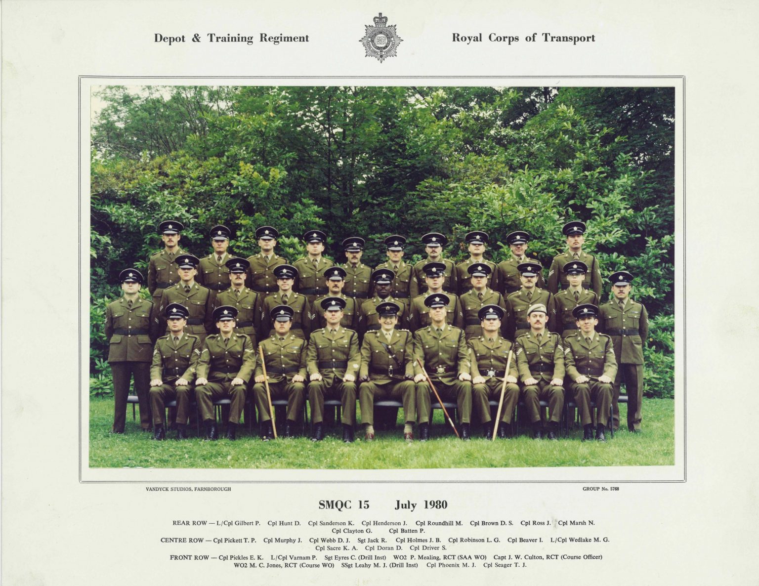 RCT SMQC 15/1980 – The RASC and RCT Pass Out Photo Archive